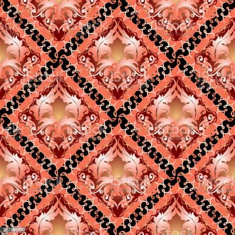 3d 바로크 완벽 한 패턴입니다 벡터 장식적인 다 마스크 배경 0명에 대한 스톡 벡터 아트 및 기타 이미지 0명 기하 도형