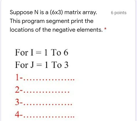 Solved 6 Points Suppose N Is A 6x3 Matrix Array This
