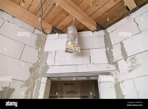 Installation Of A Pipe Heating System Heating At Home With Hot Air