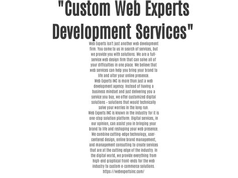 Ppt Custom Web Experts Development Services Powerpoint Presentation