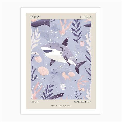 Purple Isistius Genus Shark Illustration 2 Poster Art Print By Energy