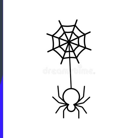 Web And Spider Halloween Holiday Web Icons Vector Thin Line Icons Stock Vector Illustration