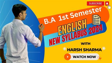 BA 1st Semester English New Syllabus For 2024 Ba1styear Syllabus Englishsyllabus YouTube