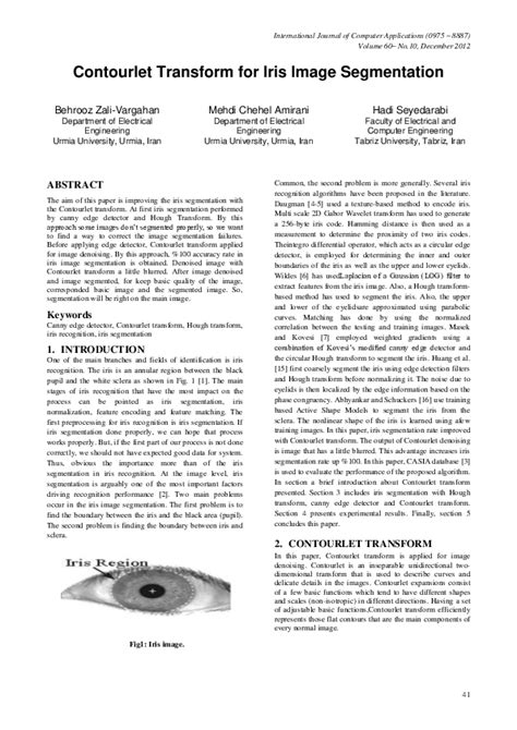 pdf contourlet transform for iris image segmentation