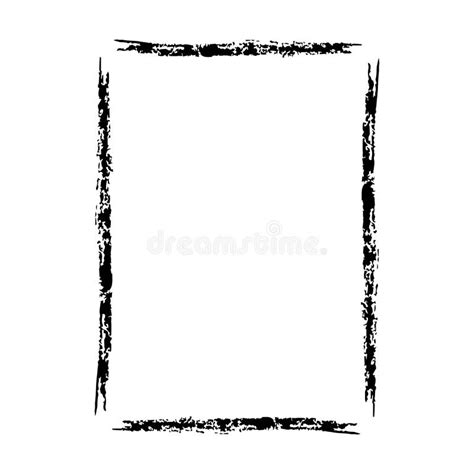 Grunge Frame Border Shape Icon Vertical Rectangle Decorative Doodle Element For Design Stock