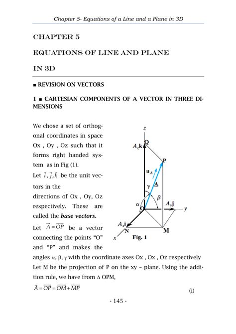 Pdf Chapter 5 Equations Of A Line And A Plane In 3d 145 Chapter 5 Equations Of Line And