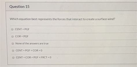 Solved Question 6 The Magnitude Of The Coriolis Force At