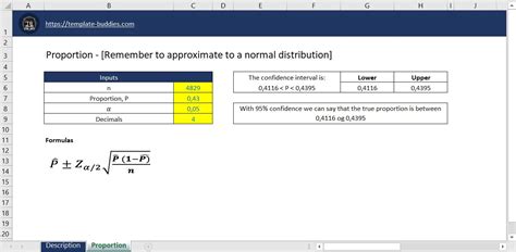 Confidence Interval Proportion Template Buddies