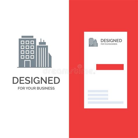 Building Office Tower Head Office Grey Logo Design And Business Card