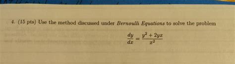 Solved 4 15 Pts Use The Method Discussed Under Bernoulli