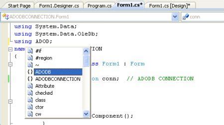 ADODB Connection In NET Application Using C