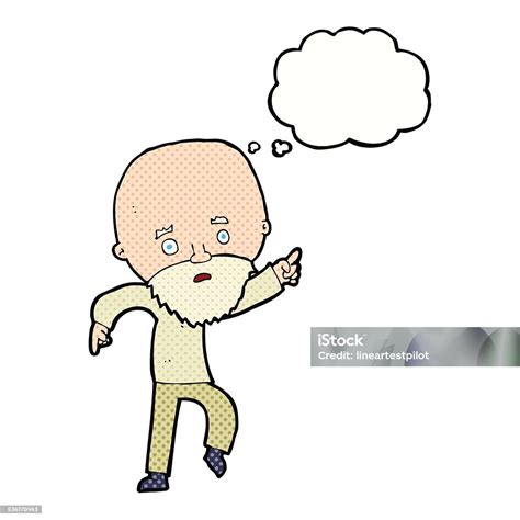 말풍선이 있고 손으로 가리키는 걱정스러움 올드맨 만화 캐릭터 2015년에 대한 스톡 벡터 아트 및 기타 이미지 2015년