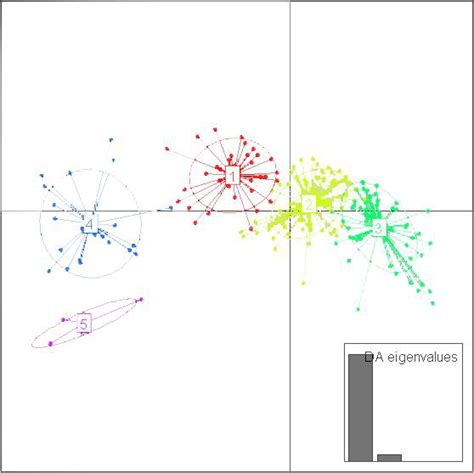 Distribution Of Bread Wheat Germplasm In The Biplot Of The First Two Download Scientific