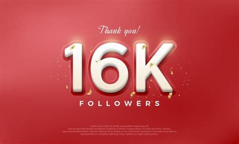 간단하고 우아한 디자인은 16k 추종자에게 감사합니다 프리미엄 벡터