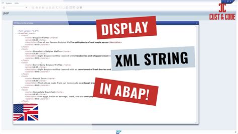 how to display xml string in abap [english] youtube