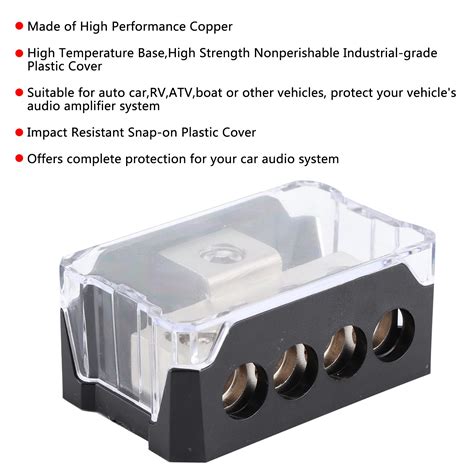 1 Way In 4 Ways Out Power Distribution Block Car Audio Stereo Amp Amplifier Splitter Connecting