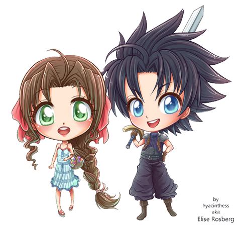 Zack And Aerith Chibis Blinkingflirting By Hyacinthess On Deviantart