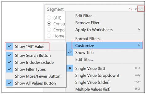 How To Remove The All Options In The Filter In Tableau Learn Tableau Public