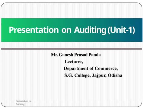 Auditing Introduction To Auditing Pptx