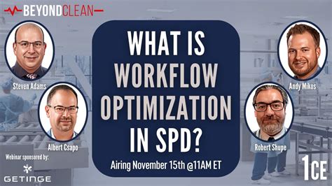 Getinge What Is Workflow Optimization In Spd 1 Ce Youtube