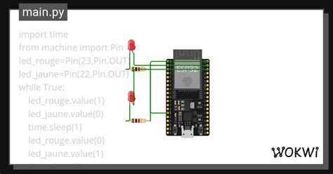 Clignoter 2 Lampes Led Wokwi Esp32 Stm32 Arduino Simulator