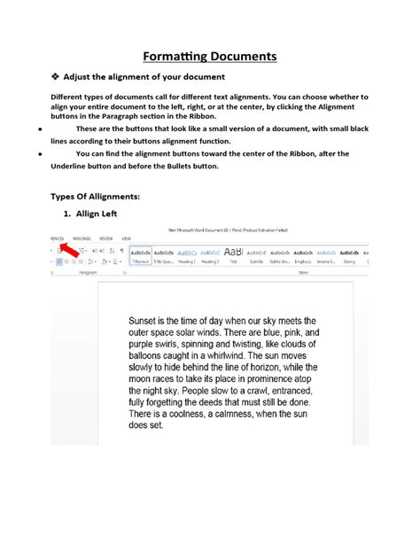 Formatting Ms Word Documents Pdf System Software Text