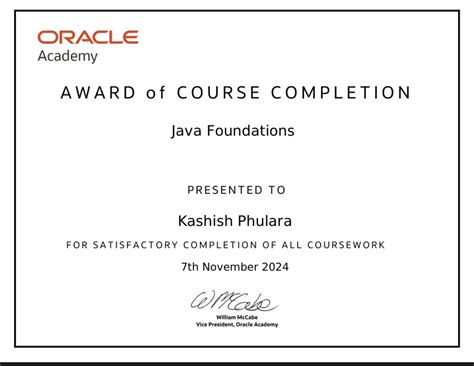 Kashish Phulara On Linkedin Java Oracleacademy Programming