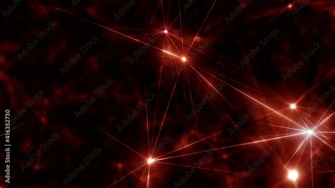 Red Glowing Grid Of Artificial Network In Three Dimensional Logic Space