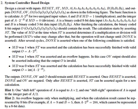 2 System Controller Based Design Design A Circuit Chegg Com