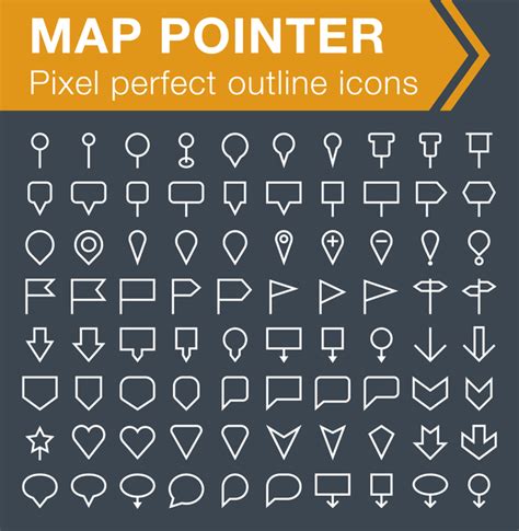 map pointer icons set free download