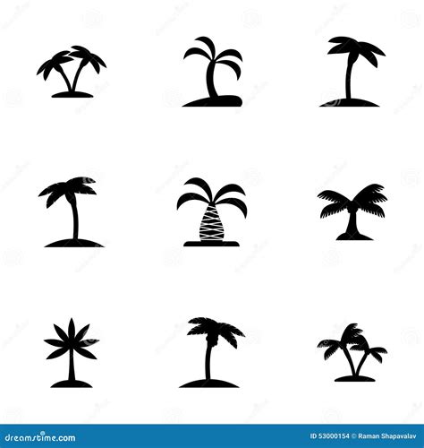 Palm Icon Vector Line Beach Tree Symbol Isolated Trendy Flat Outline Ui Sign Design Thin