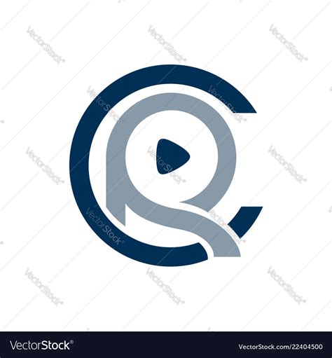 Initial Letter Cr Linked Circle Uppercase Logo Vector Image