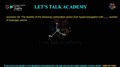 Hyperconjugation In Isopropyl Carbocation Csir Net Life Science