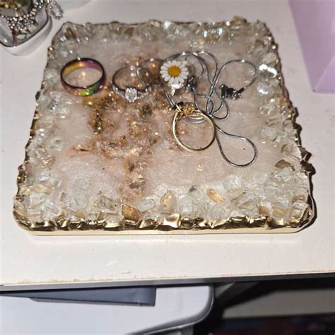 Custom Lazy Susan Turntable Handmade With Resin And Solid Wood Abstract Geode Resin Art