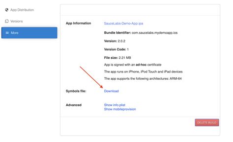 Uploaddownload Symbols File Sauce Labs Documentation