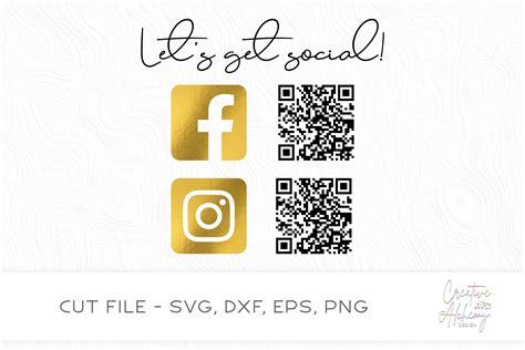 Custom Social Media QR Code SVG Cut File Silhouette Cut File Etsy Australia