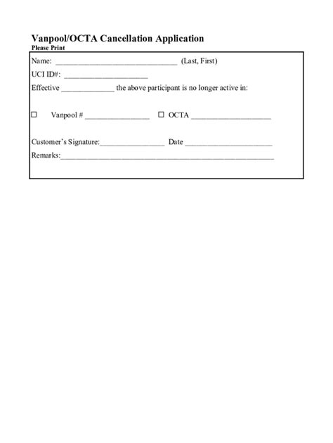 Fillable Online Parking Uci Vanpool Request Form Fax Email Print Pdffiller