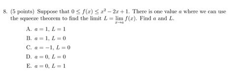 Solved 5 ﻿points ﻿suppose That 0≤fx≤x2 2x1 ﻿there Is