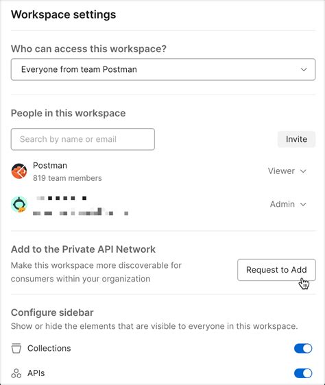 Request To Add Elements To Your Private Api Network Postman Docs