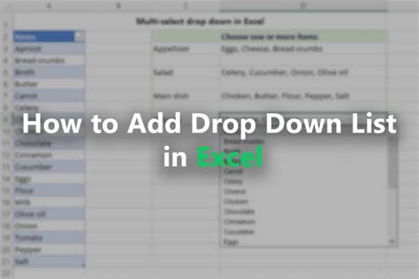 How To Add Drop Down List In Excel