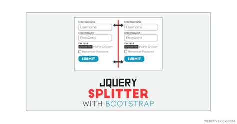 JQuery Splitter With Bootstrap Grid Layout Forms Vertical Splitter