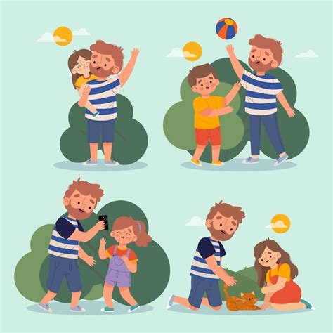 Vetores E Ilustrações De Familia Brincando Filhos Para Download