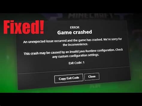 How To Fix Minecraft Crashing With Exit Code YouTube