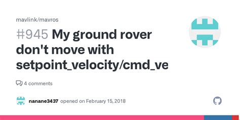My Ground Rover Dont Move With Setpoint Velocity Cmd Vel · Issue 945