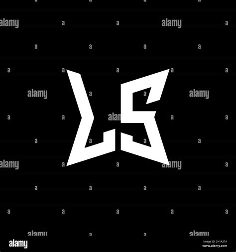 LS Monogram Logo Letter With Cakra Geometric Shape Style Design Isolated On Black Background