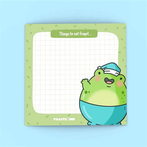 Cute Frog Sticky Notes By Toastedink