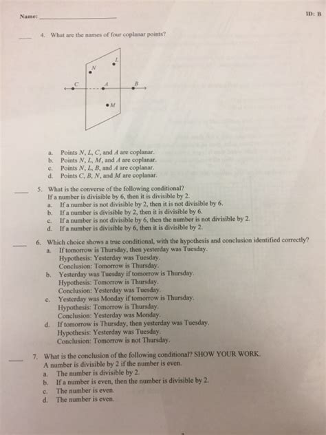 solved id b name 4 what are the names of four coplanar