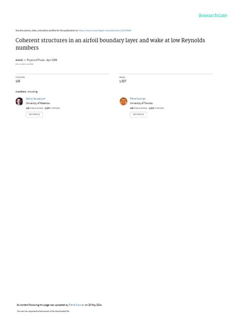 Coherent Structures In An Airfoil Boundary Layer A Pdf