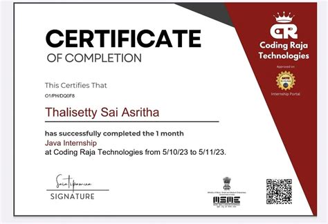 Sai Asritha Thalisetty On Linkedin Aicte Codingrajatechnologies