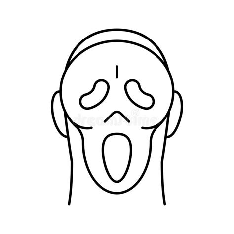 Ghost Mask Face Line Icon Vector Illustration Stock Illustration Illustration Of Care Doctor
